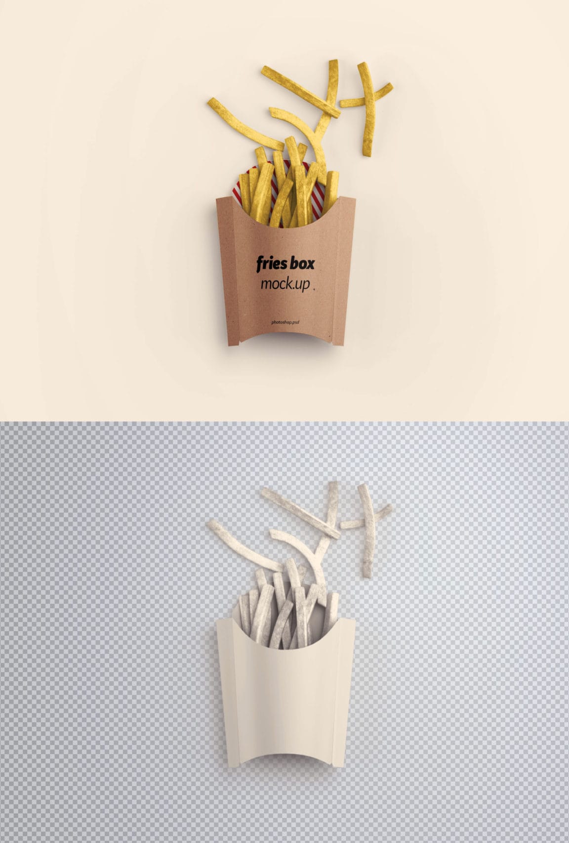 French Fries Box Mockup - Free Package Mockup