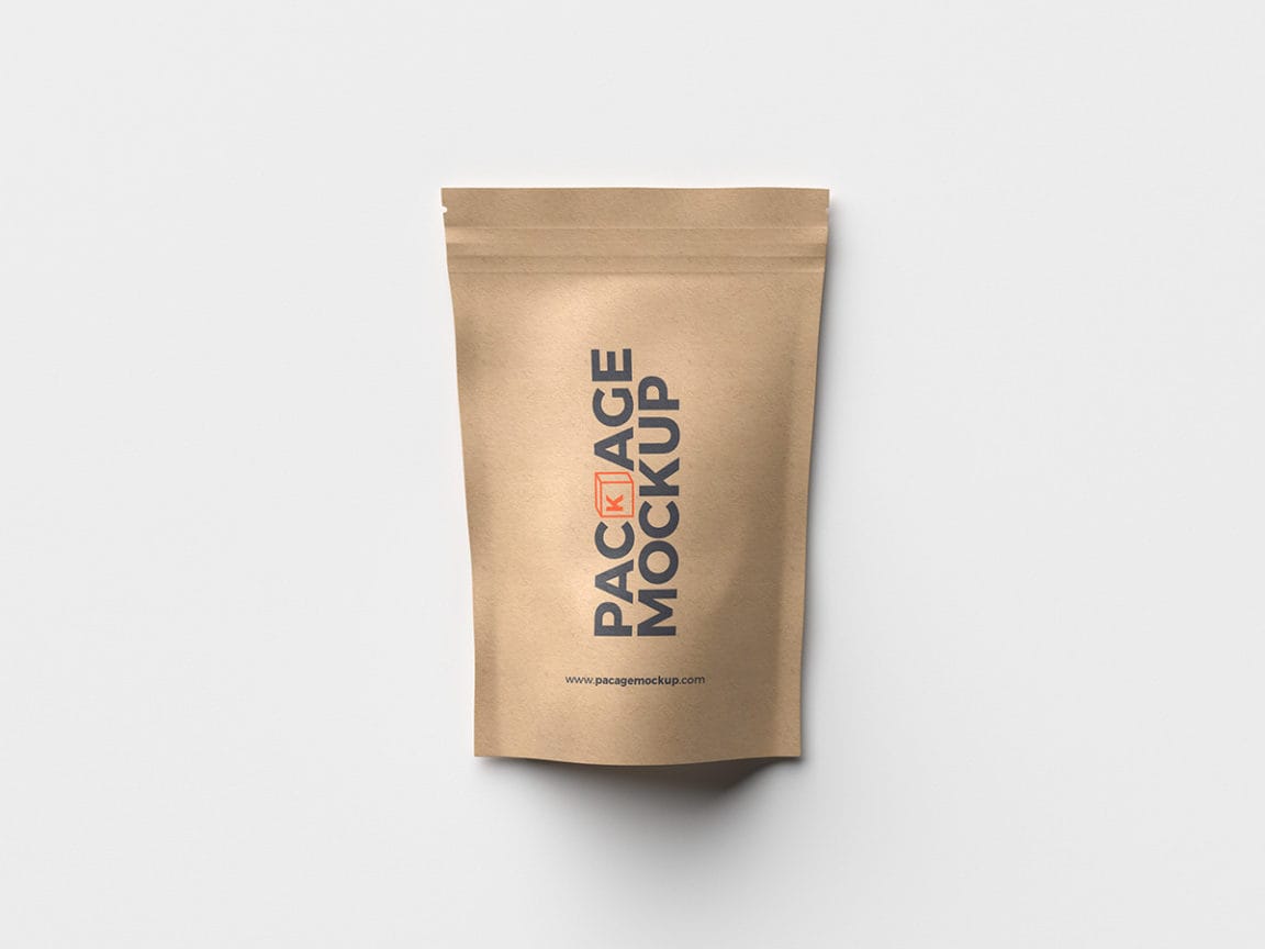 Brown Paper Pouch Bag Mockup - Free Package Mockup