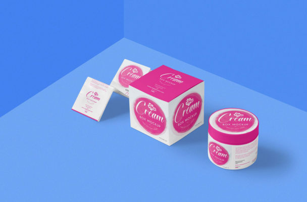 Beautiful Cosmetic Cream Branding Mockup - Package Mockup