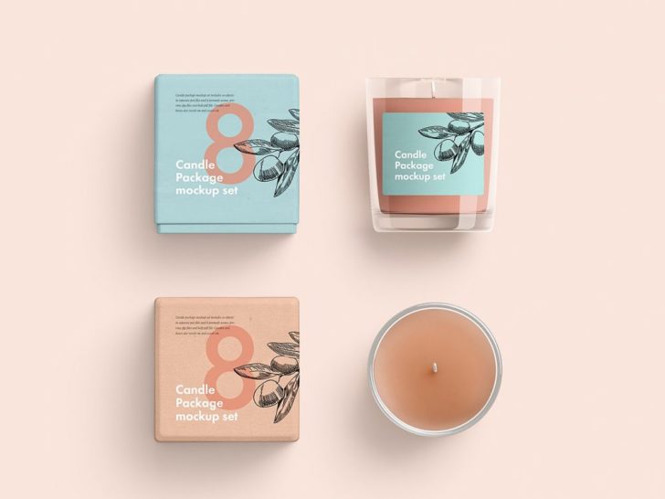Candle Glass and Box Packaging Mockup - Free Packaging Mockup