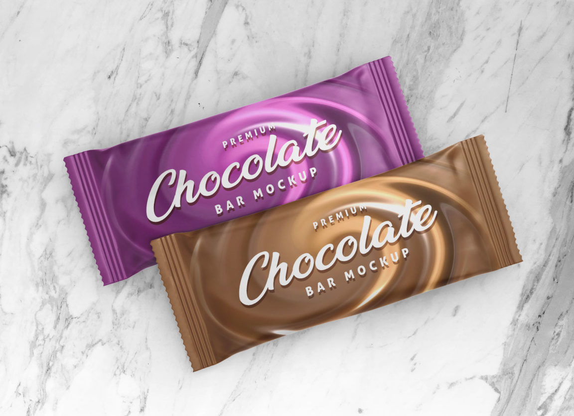 Free Chocolate Bar 2 Packaging Mockup - Free Packaging Mockup
