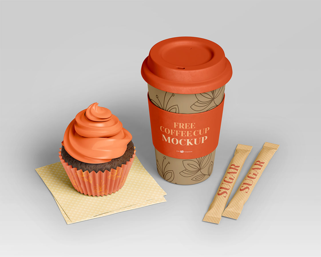 Free Cafe Package Branding Set Mockup - PacageMockup