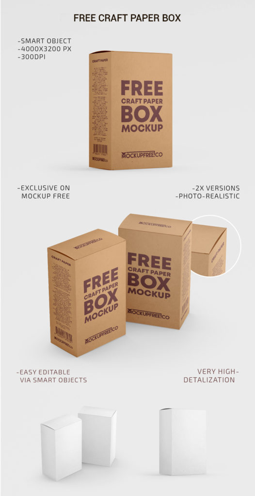 Craft Paper 2 Boxes Mockup - Free Package Mockup