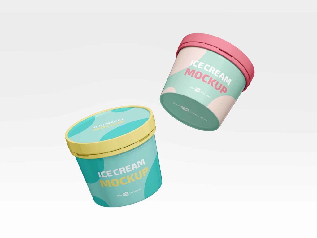 Free Ice Cream Plastic Container Mockup - Free Package Mockup