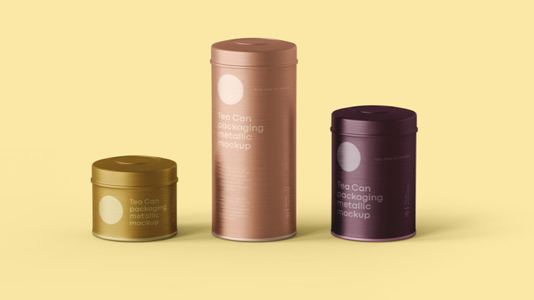 Free 2 Metal Tin Box Mockup - Free Package Mockups