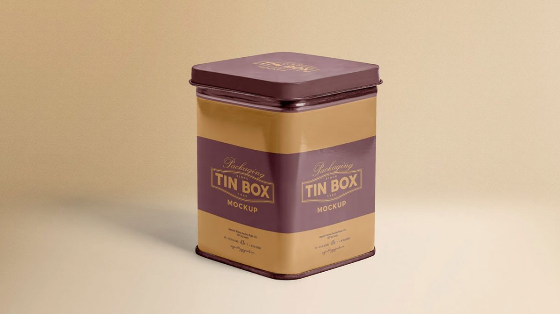 Free Metal Tin Box Mockup - Free Package Mockups