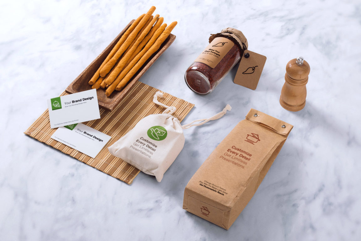 2 Food Branding and Eco Packaging MockUps - PacageMockup