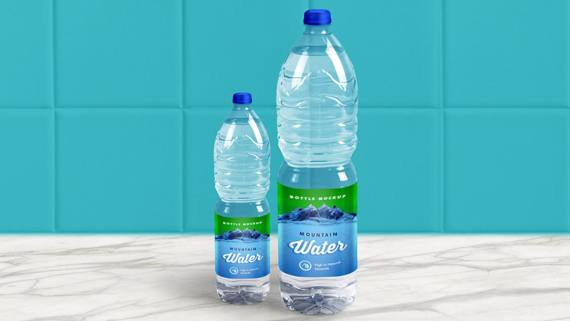 Free 1 Liter Plastic Water Bottle Free Mockup - Free Package Mockups
