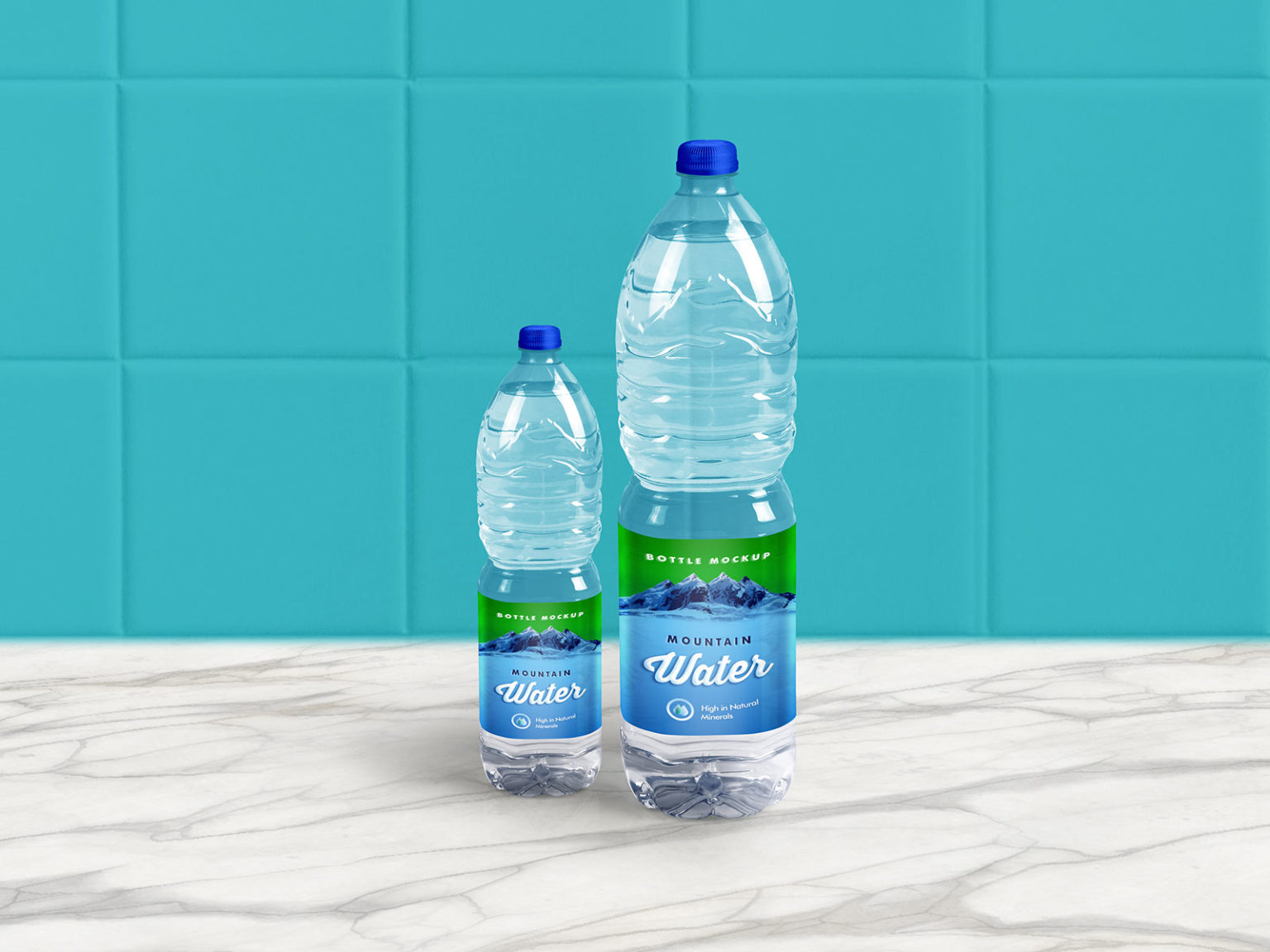 Free 1 Liter Mineral Drinking Water Bottle Mockup - Free Packaging Mockup