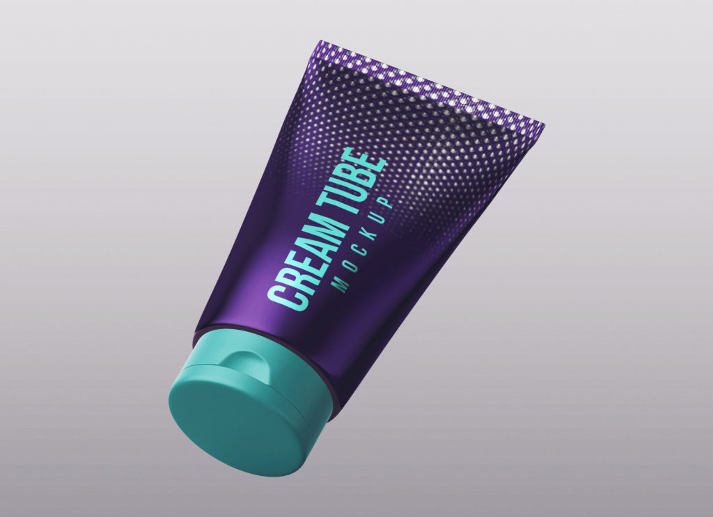 Free Floating Cosmetic Cream / Paste Tube Mockup - PacageMockup