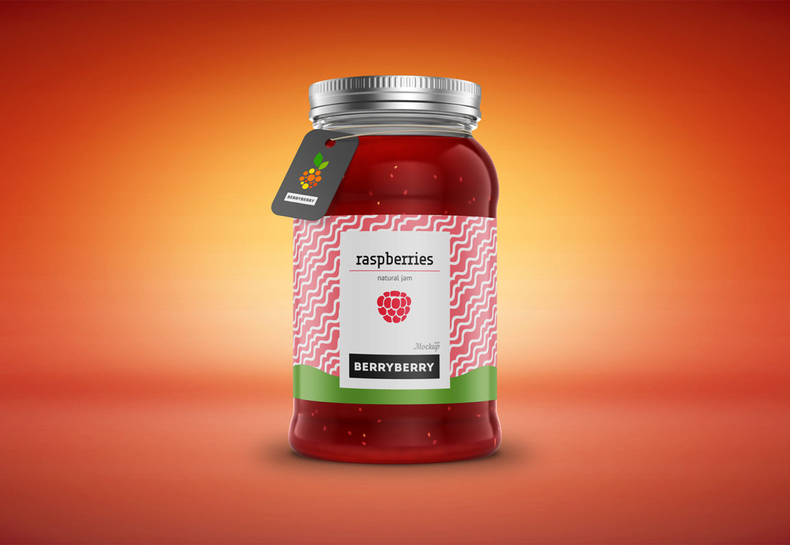 Free Jam Jar Packaging Mockup PSD - PacageMockup