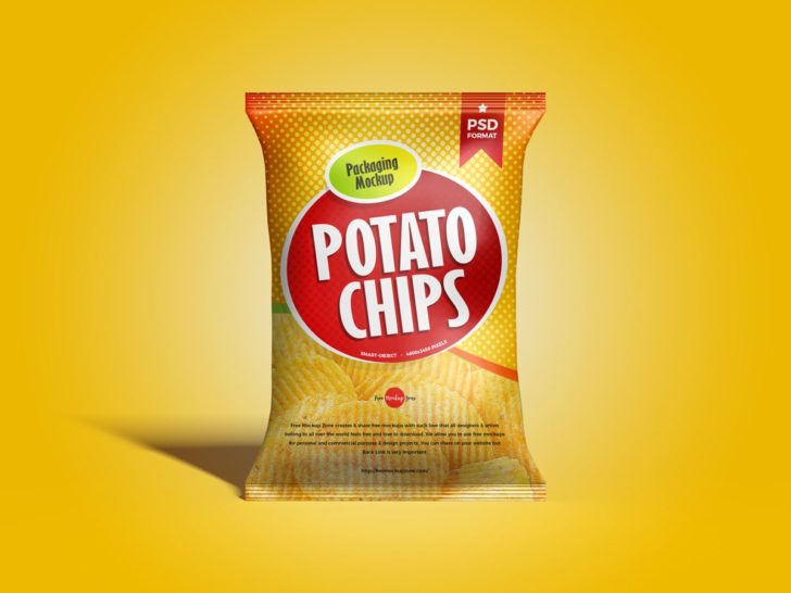 Free Brand Chips Packet Mockup - PacageMockup