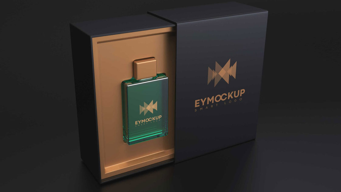 Free Perfume Bottle and Box Mockup - Free Package Mockups