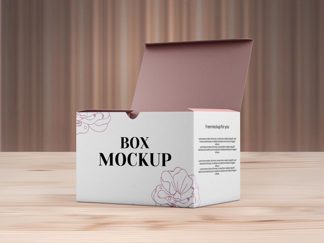 Free Closed and Open Package Box Mockup - Free Package Mockup