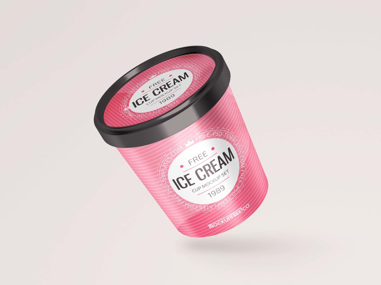 Free Ice Cream Round Box Mockup (2 PSD) - Free Package Mockup