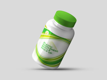 Free Plastic Supplement Bottle Mockup - Free Package Mockups
