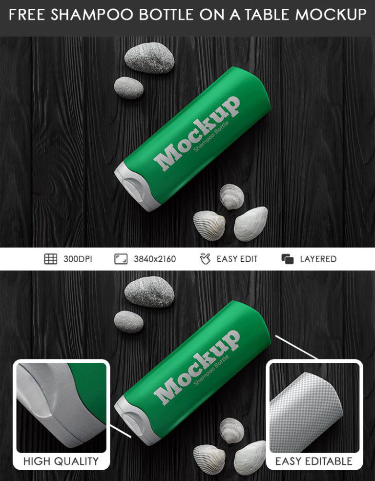Free Shampoo / Conditioner Bottle Mockup - Free Package Mockup