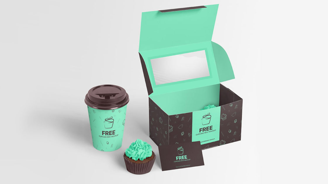 Free Cake Packaging Box Mockup - Free Package Mockups