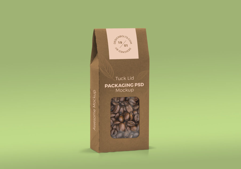 Free Tuck Lid Window Pouch Box Packaging Mockup - Free Package Mockup