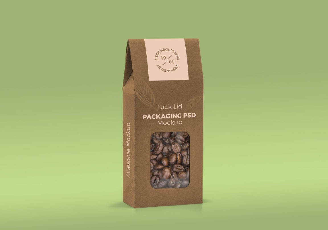 Free Tuck Lid Window Pouch Box Packaging Mockup - Free Free Packaging ...