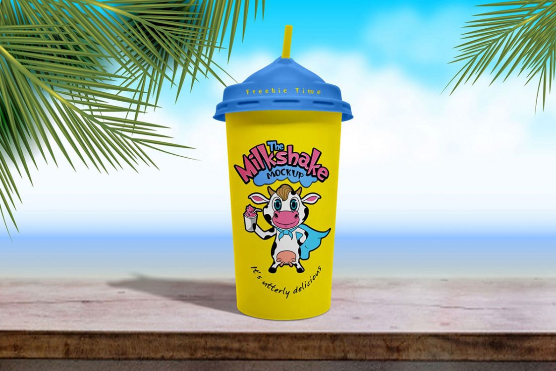 Free Disposable Milkshake Cup Mockup - Free Package Mockup
