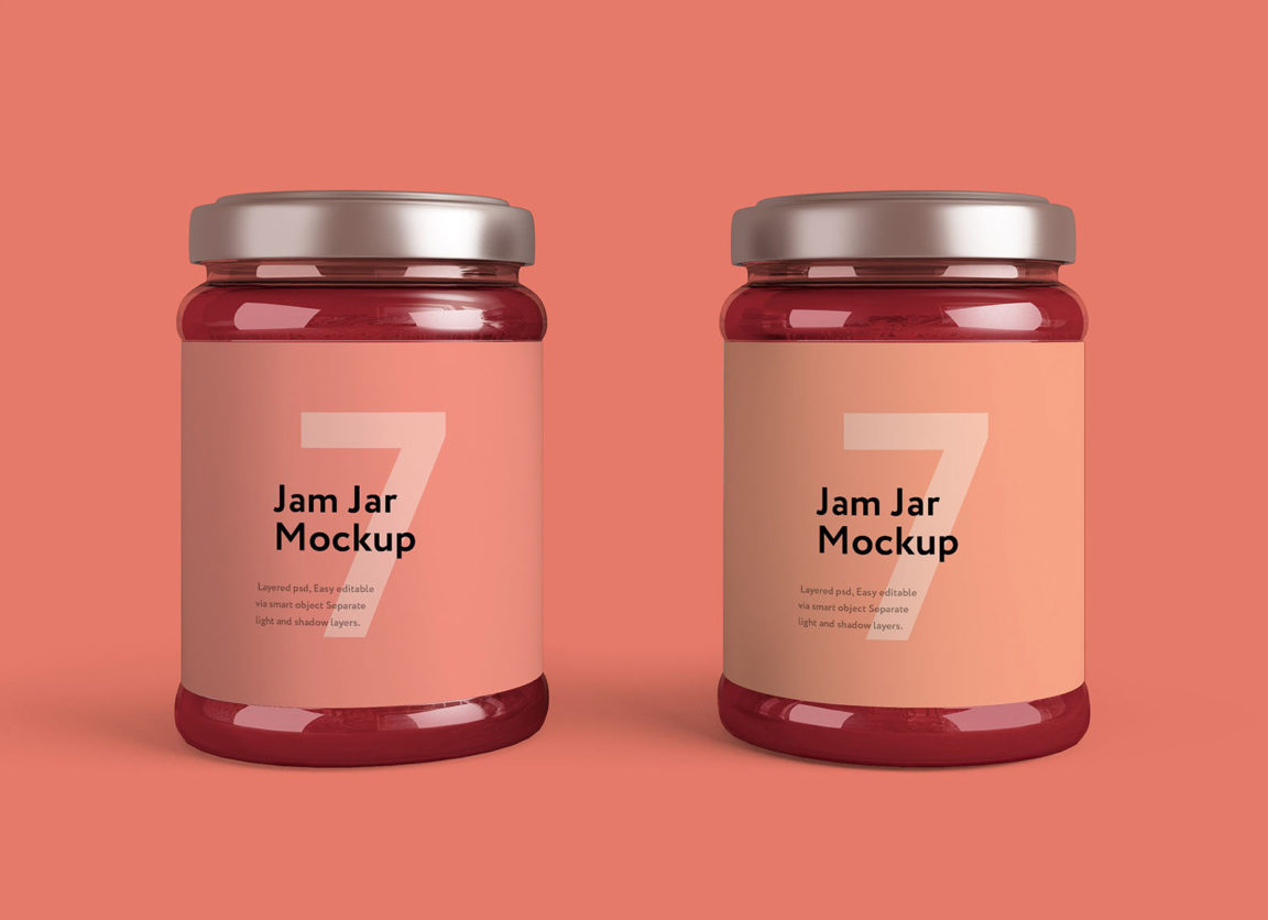 Free Jam Jar Bottle Package Lable Mockup - Free PacageMockup