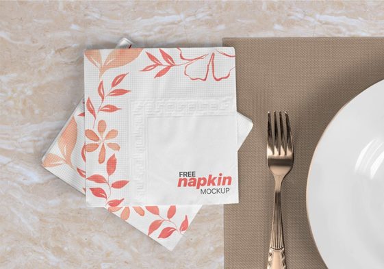 Free Napkin/Tissue Paper Mockup - Free Package Mockup