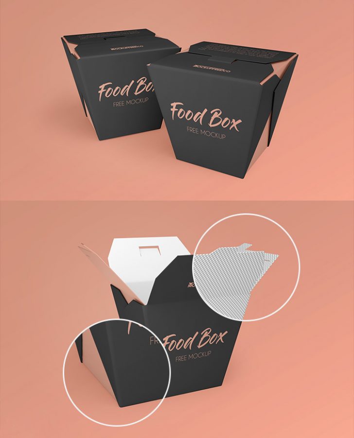 2 Free Noodle Food Box Packaging Mockup Set - Free PacageMockup