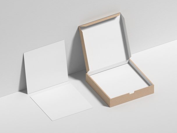Free Cardboard Box Mockup with Square Mockup - Free PacageMockup