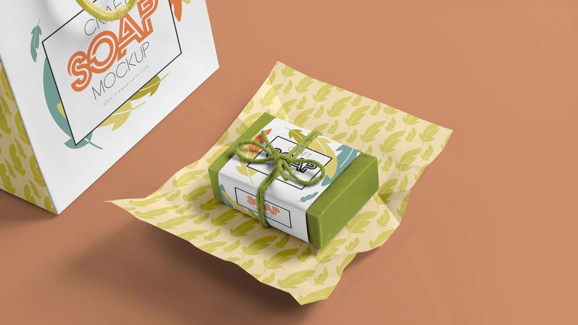 Free Organic Homemade Soap Wrapper Mockup - Package Mockups