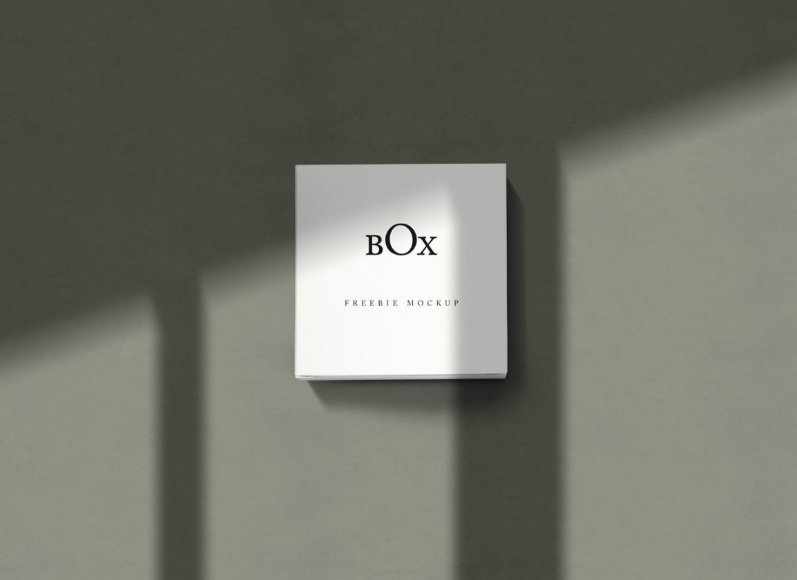 2 Free Square Paper Box Mockup Set - Free Package Mockup