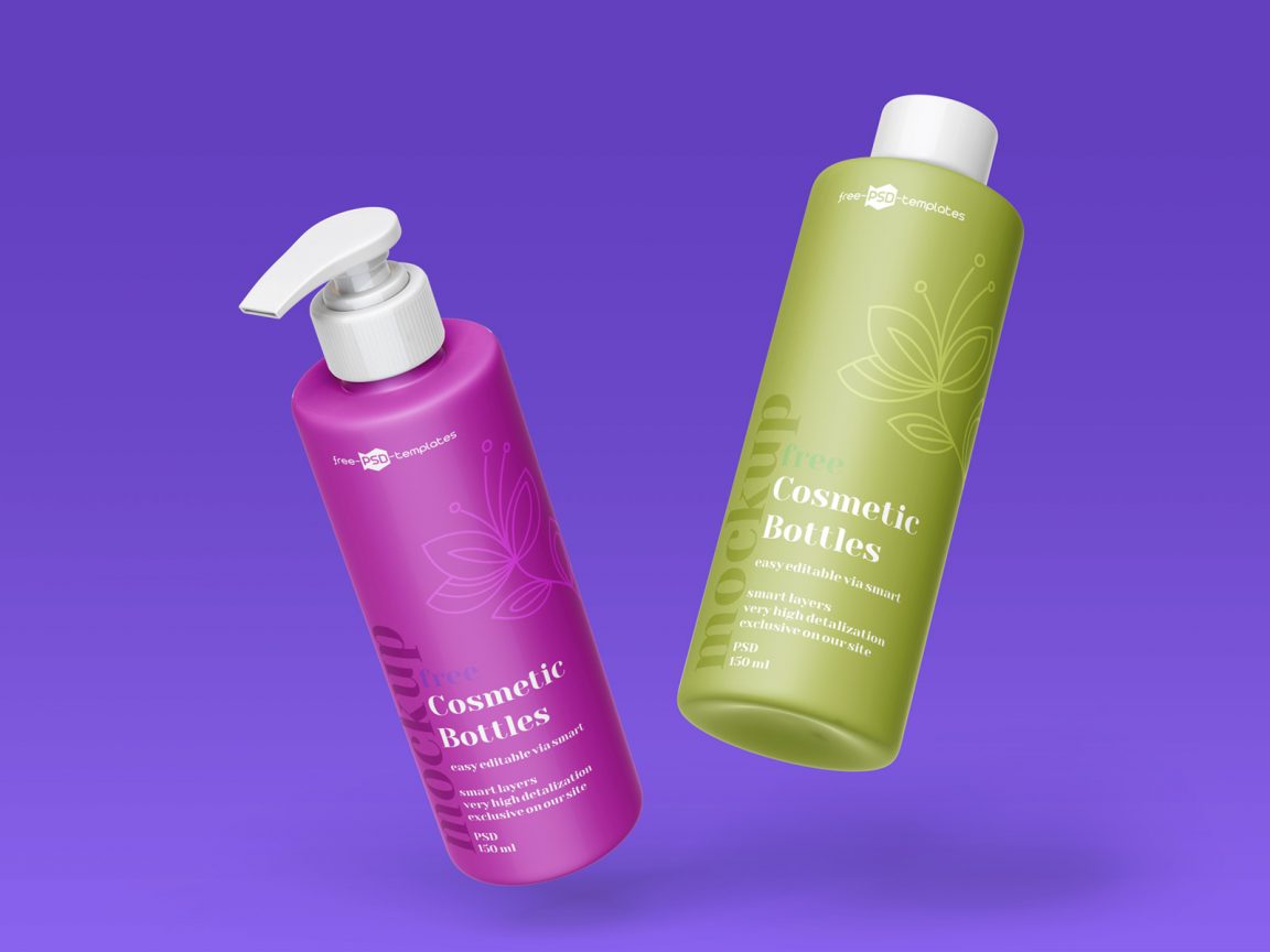 Body Lotion Squeeze & Pump Cosmetic Bottle Mockup - Packaging Mockup