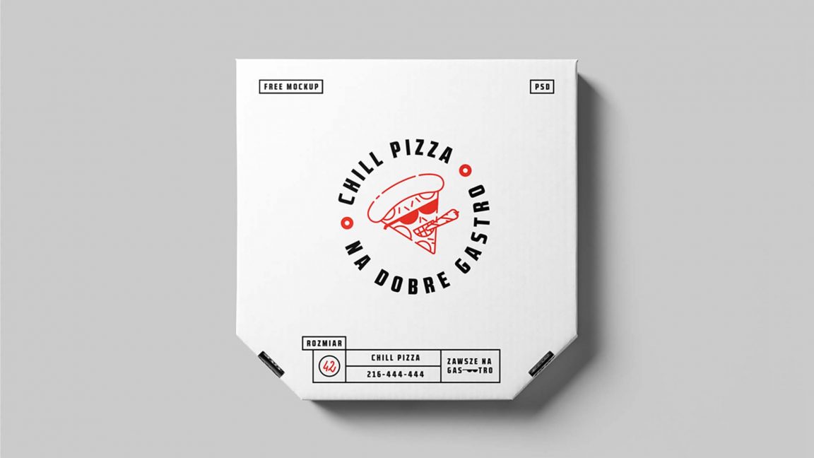 Free Open & Closed Pizza Box Packaging Mockup 3 Set