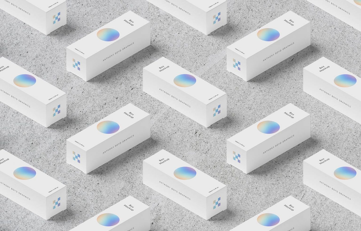 Free Tall Box Packaging Grid Mockup - Free Package Mockup