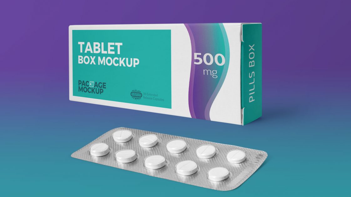 3 Free Pill / Tablets Medicine Packaging Mockup Set - Package Mockups
