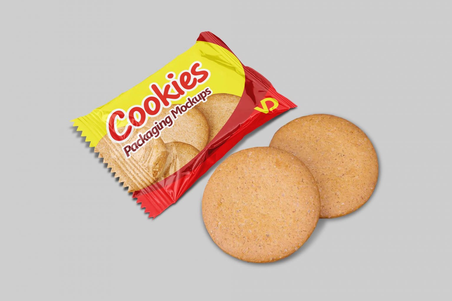 Free Small Cookies Packet Mockup 3 PSD Set - Free Package Mockup