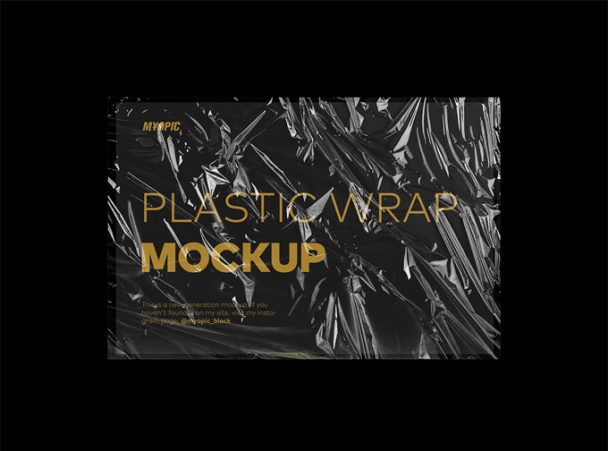 Free Plastic Wrap Texture Mockup PSD - Free Package Mockup