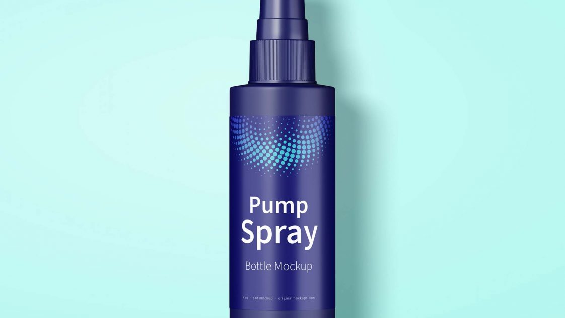 Free Amber Spray Bottle Mockup Hand Holding - Free Package Mockups