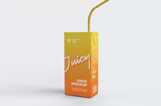 Free Juice Tetra Pack Mockup - Free Package Mockup