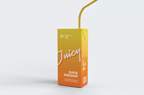 Free Juice Tetra Pack Mockup - Free Package Mockup