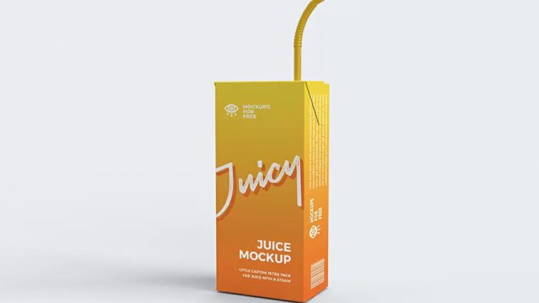 Free Frooti Juice Tetra Package Box Mockup - Free Package Mockups