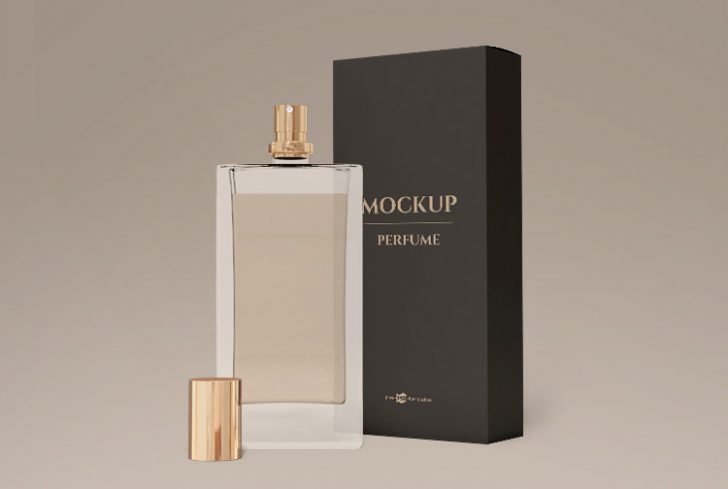 Free Perfume Bottle and Box Mockup - Free Package Mockup