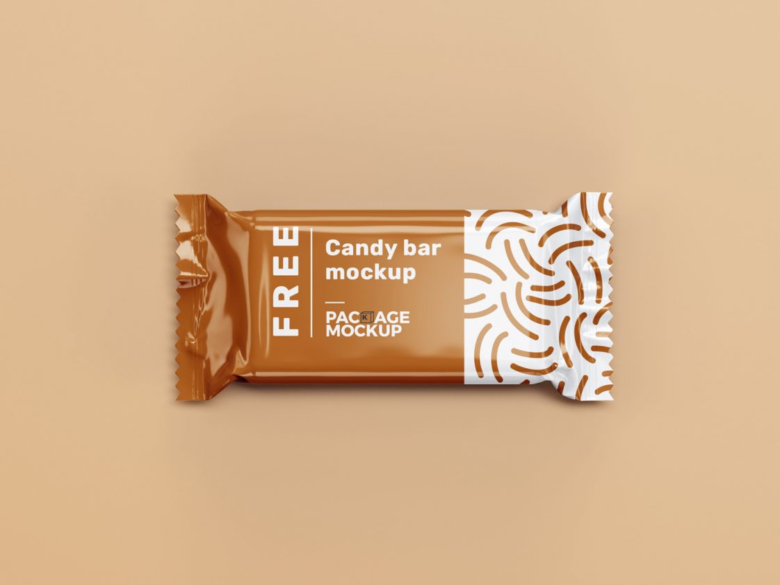 Choco Candy Bar Packaging Cover Mockup 4 PSD Set - PacageMockup