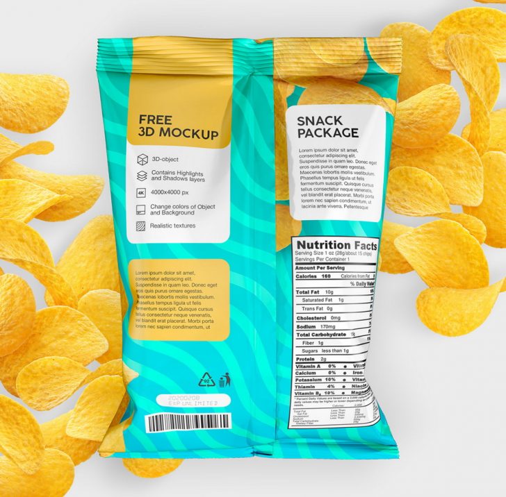 Free 3D Packet Mockup - Free Package Mockup