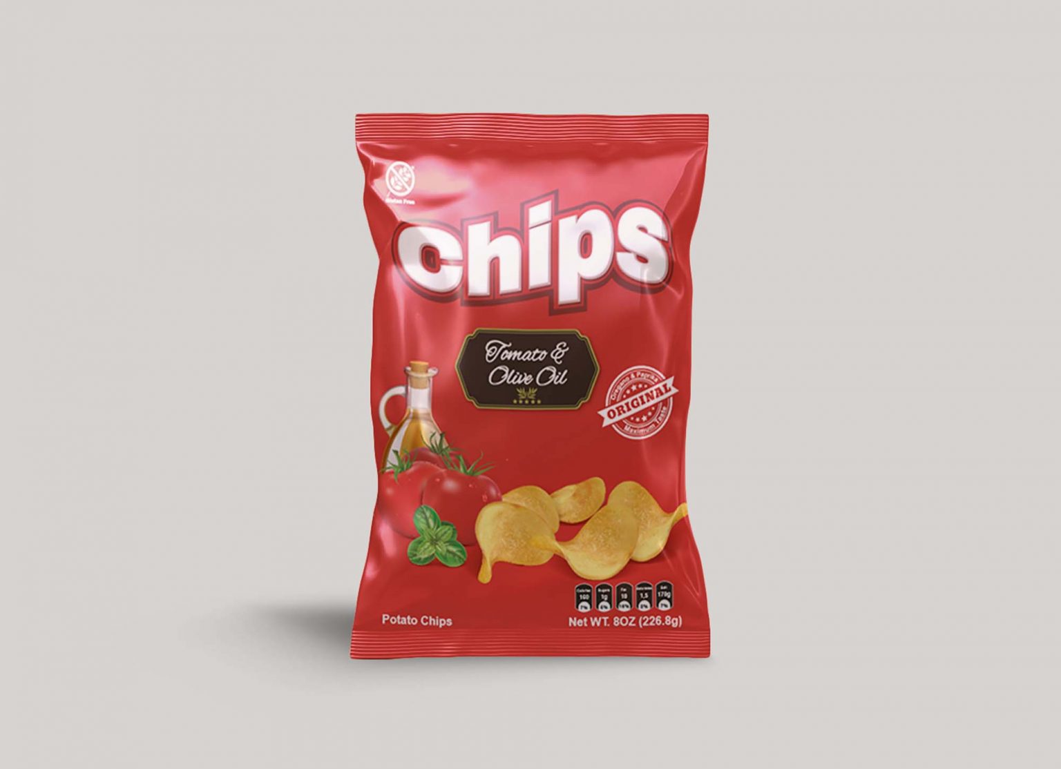 Chips Foil Packet Mockup PSD - Free Free Packaging Mockup PSD