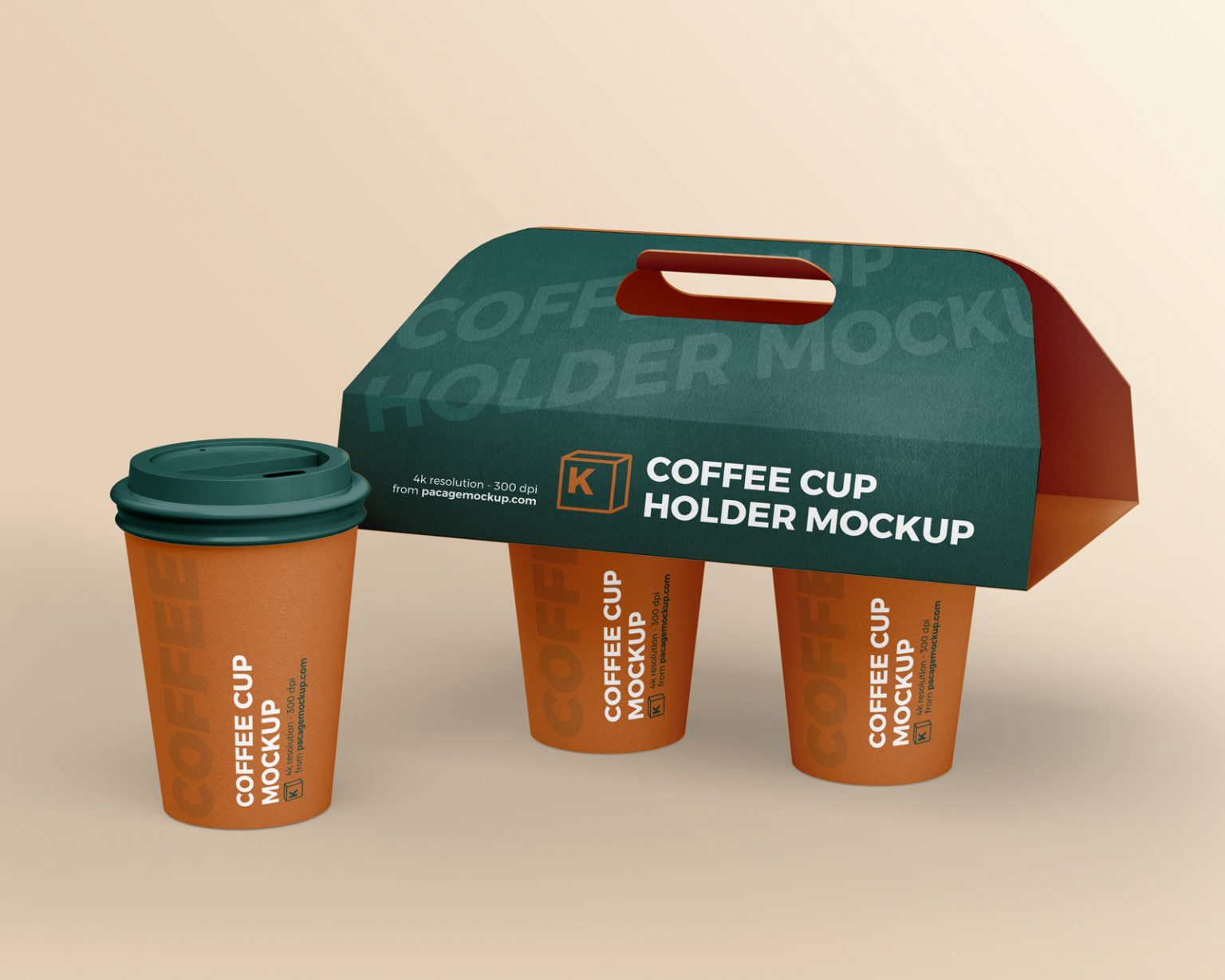 Free Coffee Cup Holder Mockup - Free PacageMockup