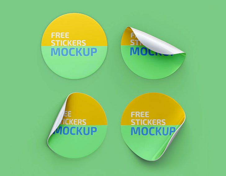 Free Packaging Label Round Sticker Mockup - Free Package Mockup