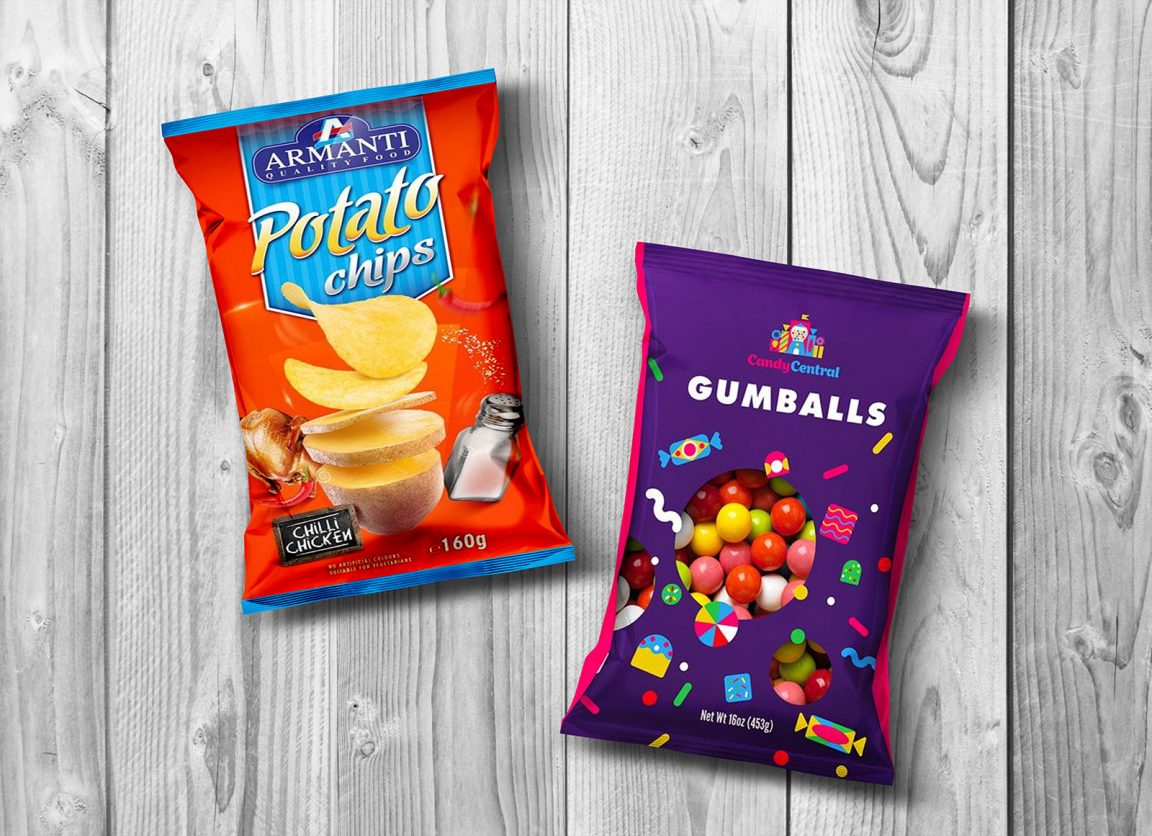 Snack Pack Pouch Packaging Mockup - PacageMockup