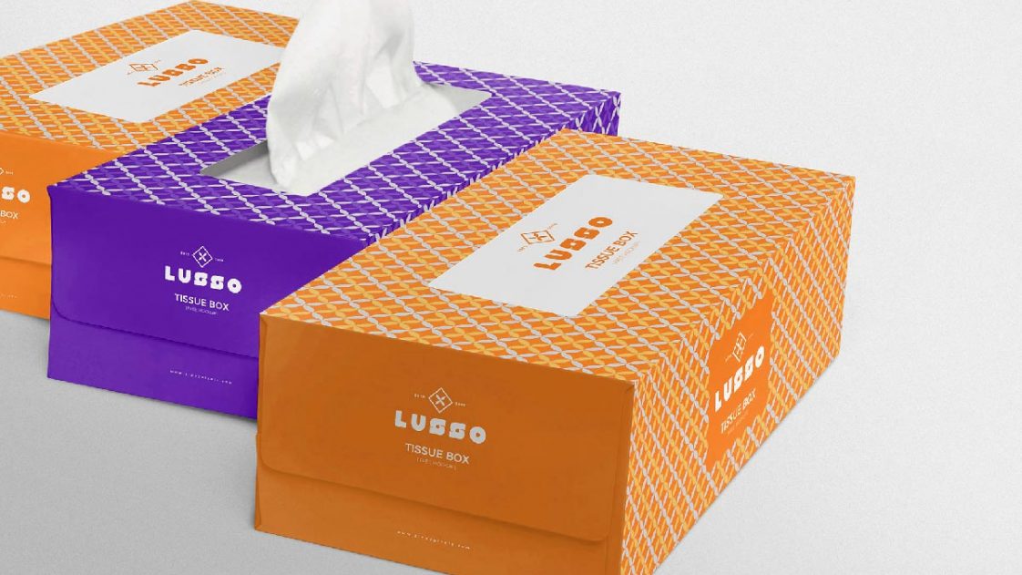 Free Tissue Paper Packaging Box Mockups - Free Package Mockups