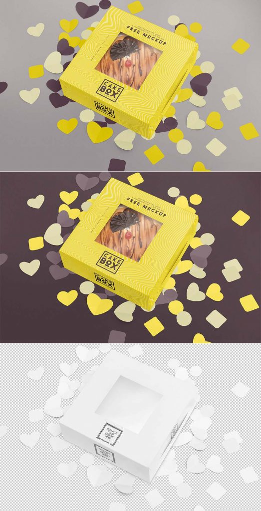 Free Cake Packaging Box Mockup - Free Package Mockup